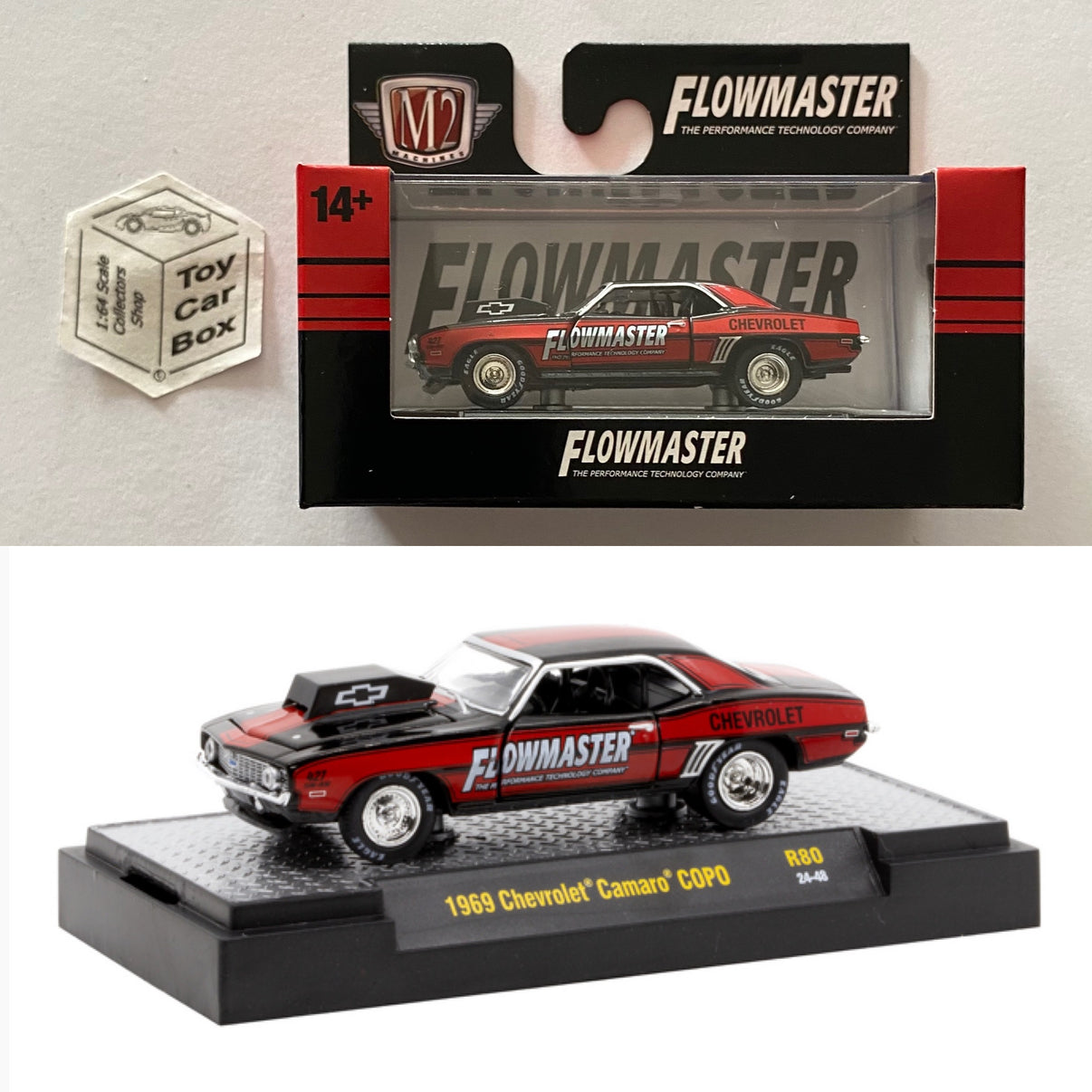 M2 MACHINES - 1969 Chevy Camaro COPO (Flowmaster - Detroit Muscle R80) – Toy Car Box