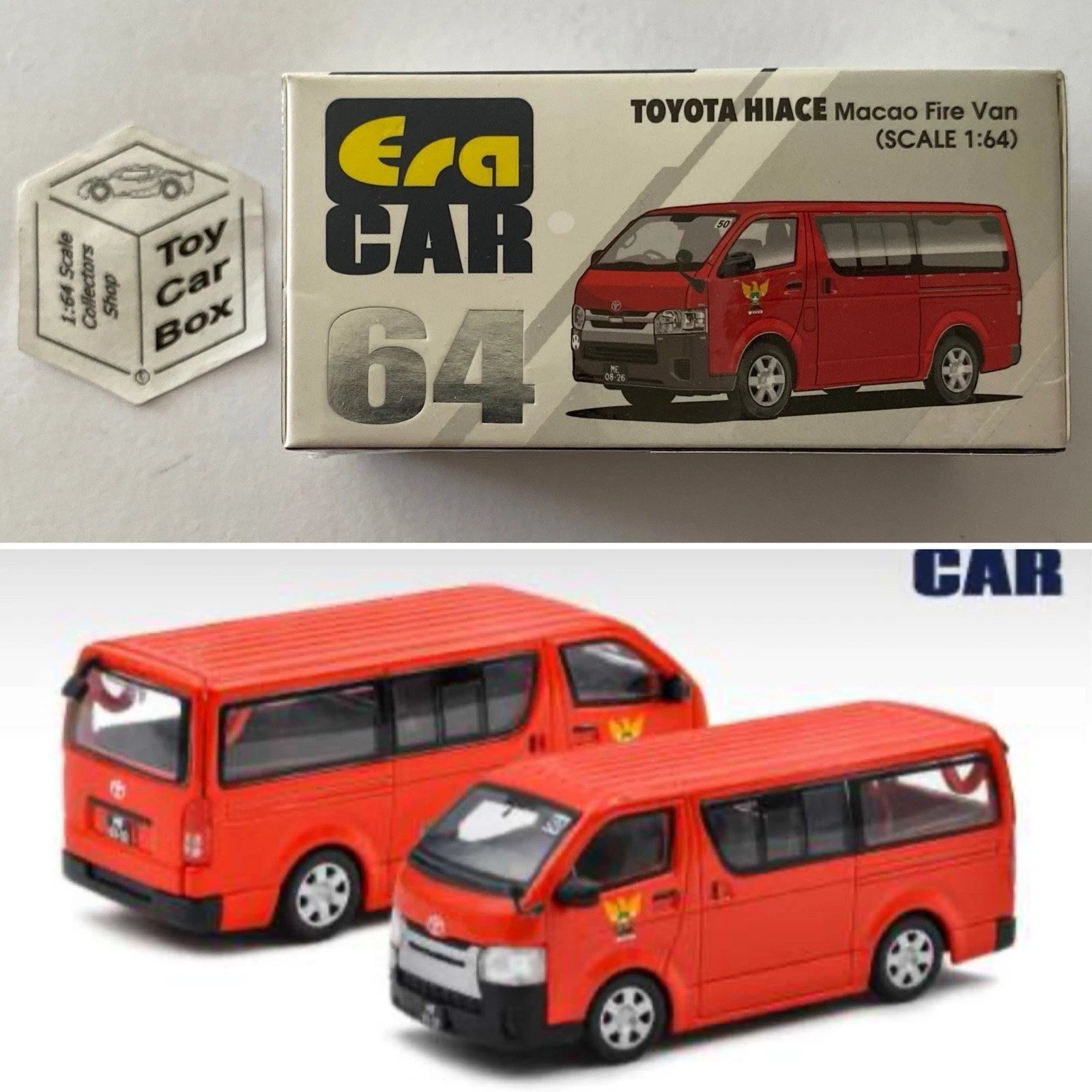 ERA CAR #64 - Toyota Hiace (1:64 Scale - Macao Fire Van - Boxed) K00g ...